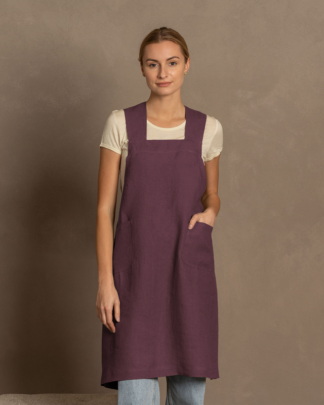 100% Linen Apron Cross-back One Size menique