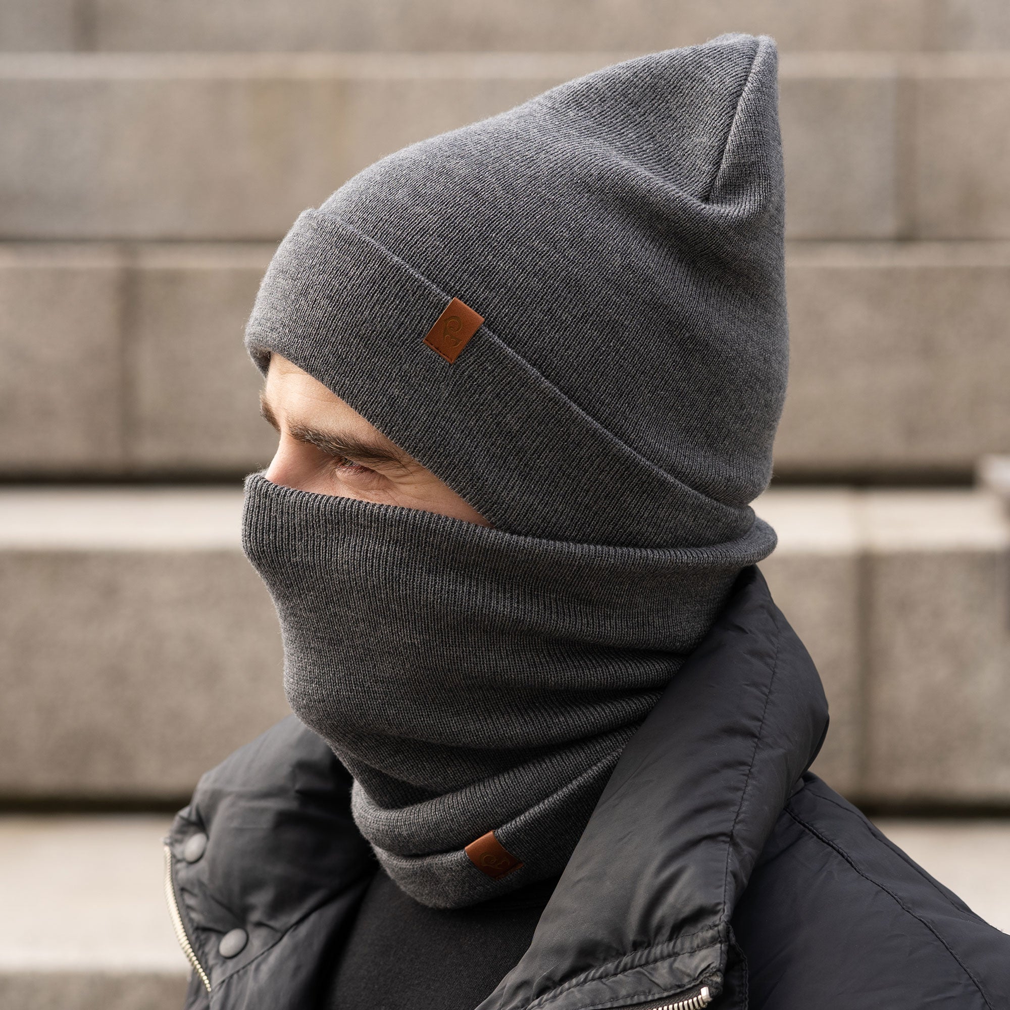 Men’s Beanie Hat & Neck Gaiter Set ️ menique
