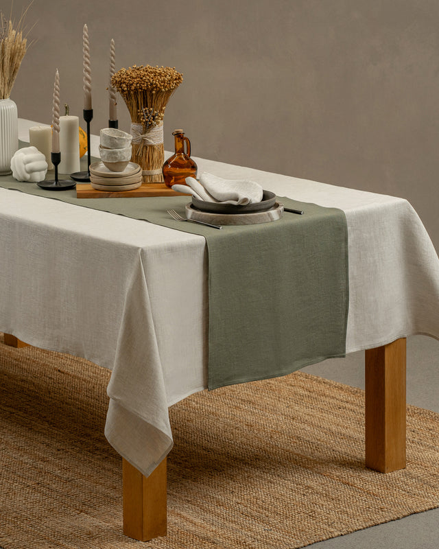 Organic 100% Linen Table Runner ️ menique